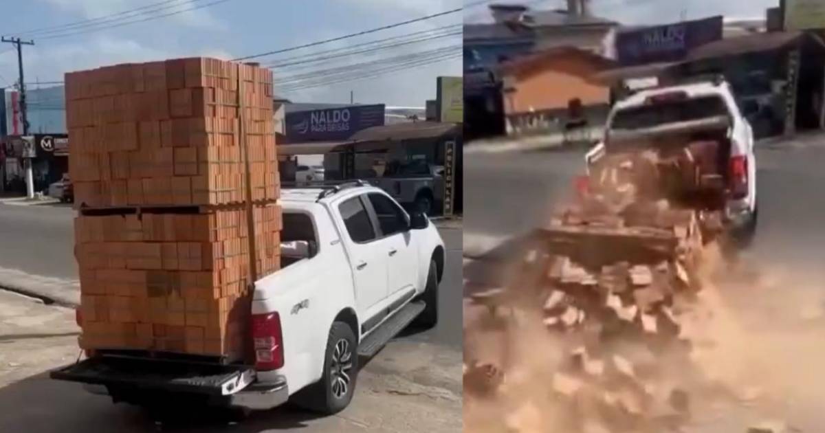 ¡Insólito! Hombre quiso ahorrar el flete y terminó con sus ladrillos ...